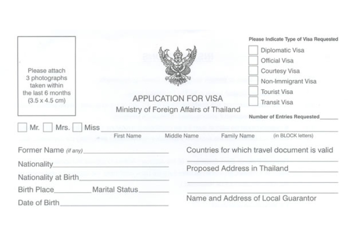 non immigrant visa thailand application form